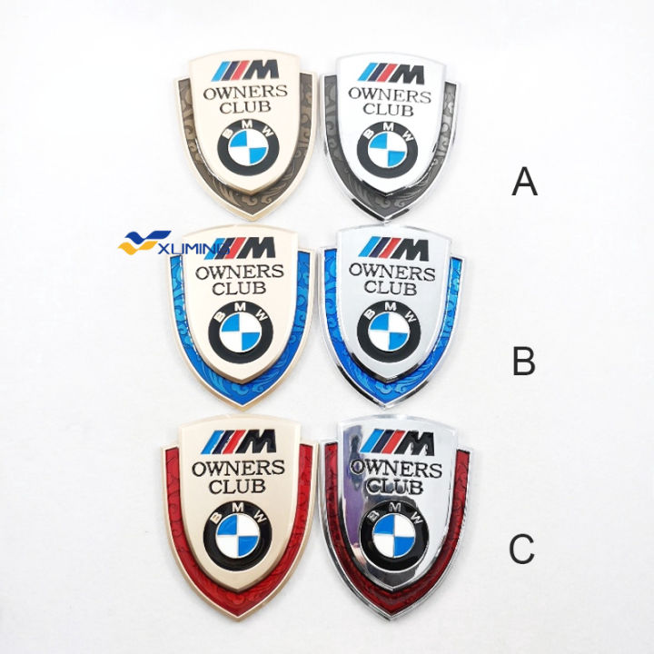 Xuming 1 X โลหะใหม่ BMW M เจ้าของคลับโลโก้รถอัตโนมัติตกแต่งด้านข้างตราสัญลักษณ์ด้านหลังสติกเกอร์ ...