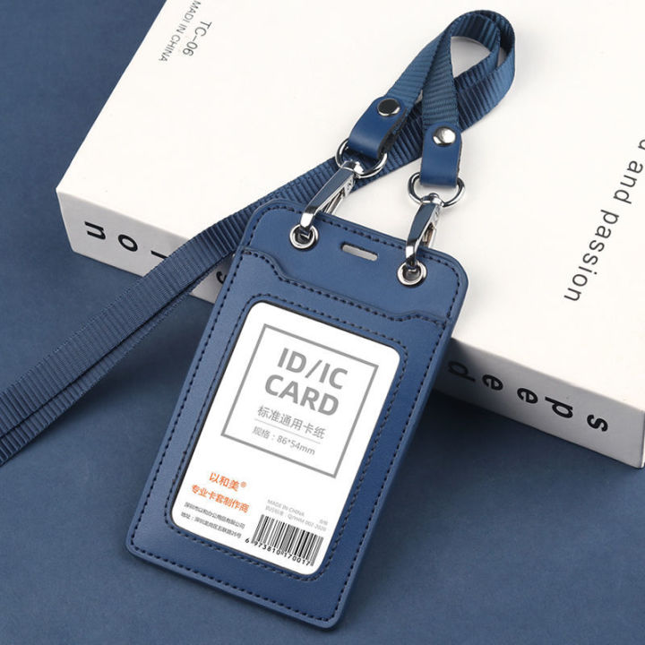 Genuine Leather Card Holder for Men and Women Credit Card Badge Holder ...