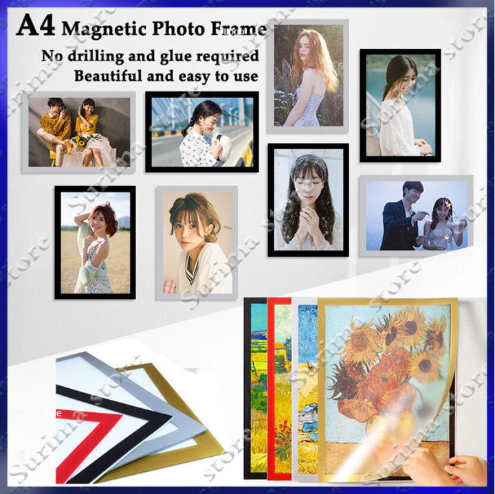 Magnetic Display Sticker A4 Magnetic Silver White Patch Punch-free ...