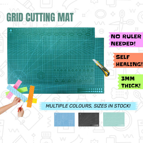 🔥SG READY STOCK🔥 Grid Cutting Mat 3MM Double Sided Line Guides Self ...