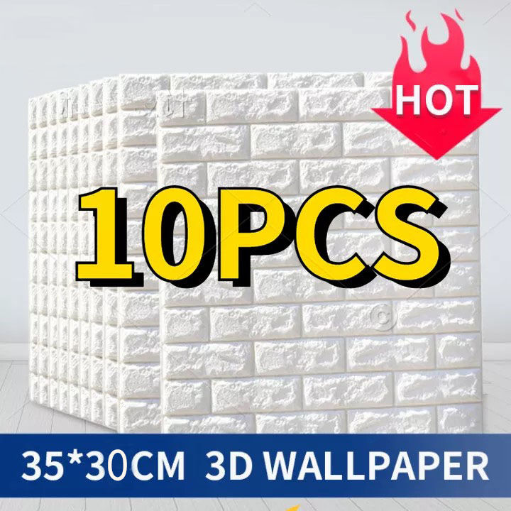 1/10PCS Wall Brick Foam Wallpaper 70CMX77CM or 35CM*30CM Wall Paper 3d ...