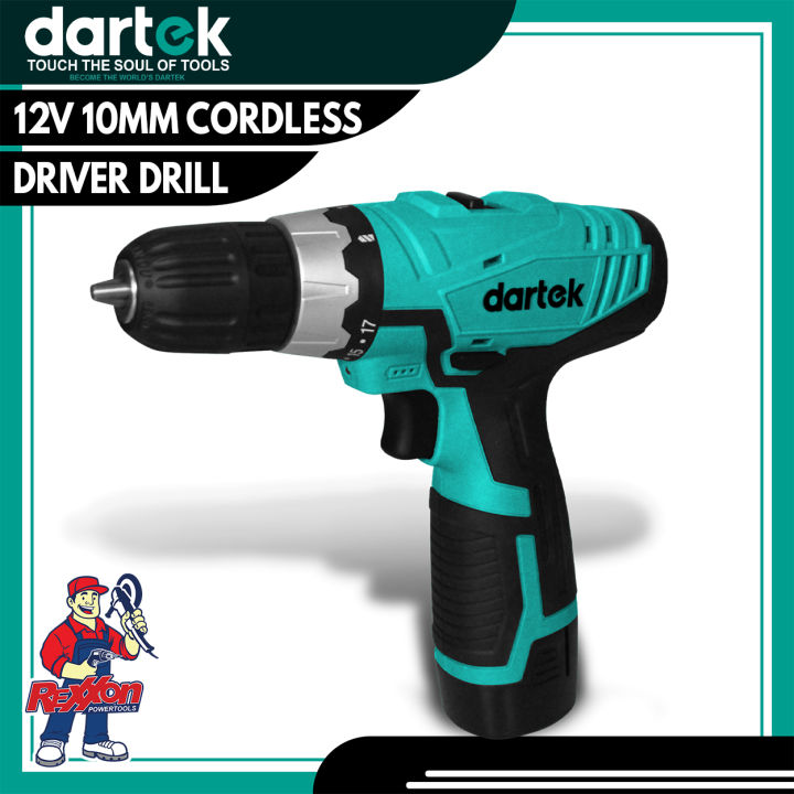 DARTEK 12V 10mm Cordless Driver Drill Type A1 1006 Rexxon Power Tools ...