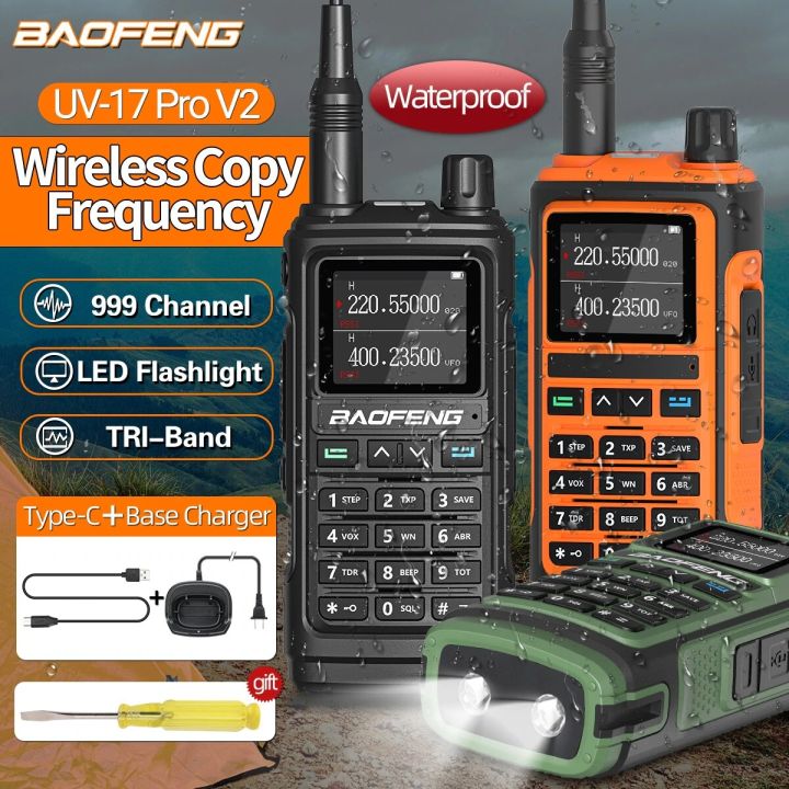 [Free Headset] Baofeng UV17 Pro V2 Wireless Copy Frequency Walkie Talkie 16KM Long Range ...