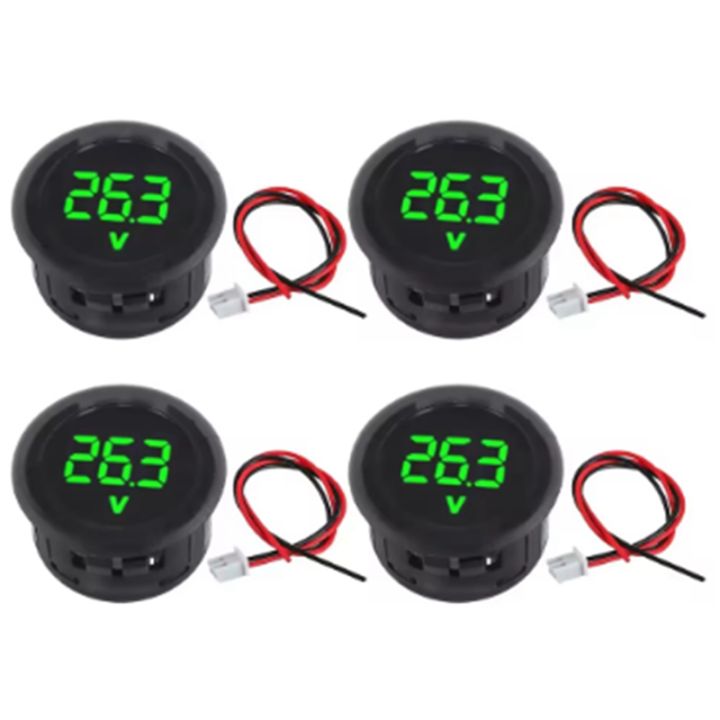 【RlGIYH】Waterproof LED Digital Display Car Voltage Gauge Round Panel ...