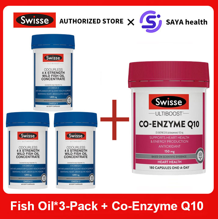 Swisse Heart Combo Support for Cardiovascular Health Ultiboost Coenzymes Q10 Co-Enzyme Q10 180 ...