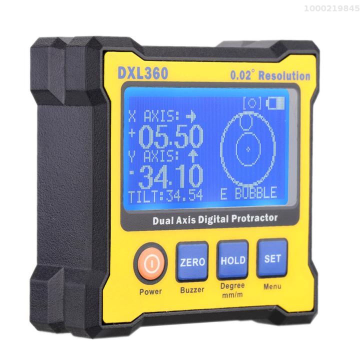 DXL360 Dual Axis Digital Angle Protractor with 5 Side Base High ...