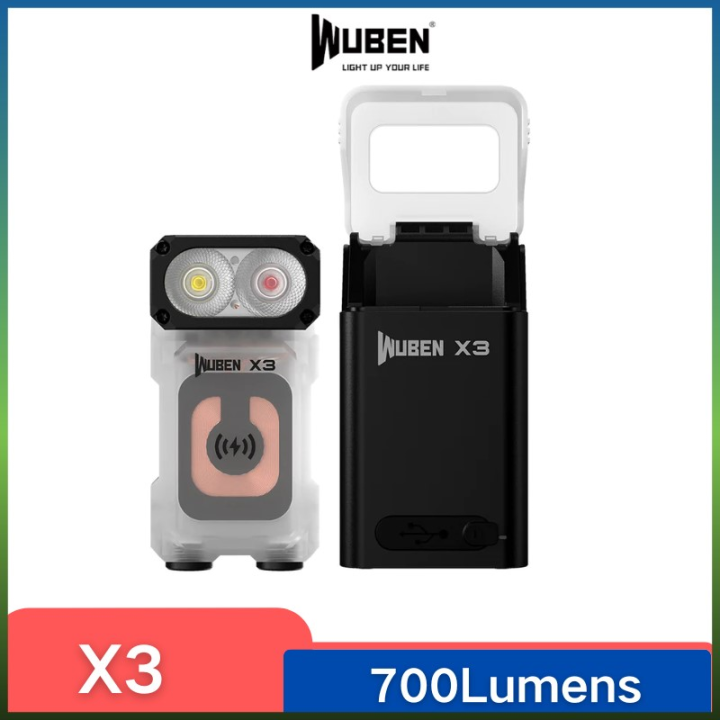 WUBEN X3 Multi-functional LED EDC Flashlight 700Lumens wireless ...