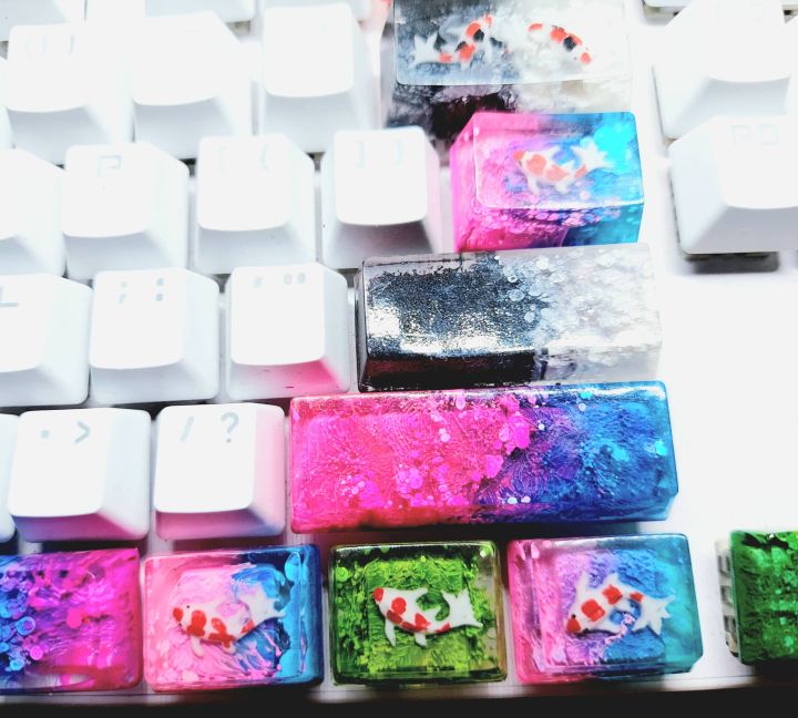 Keycap resin Shift phải (shift dài) 2.75U tone xanh hồng trang trí bàn ...