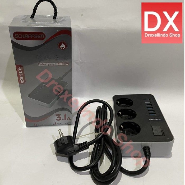 POWER SOCKET TERMINAL COLOKAN LISTRIK 6 USB 3 SOCKET SCH-050 EU -Ziaso ...