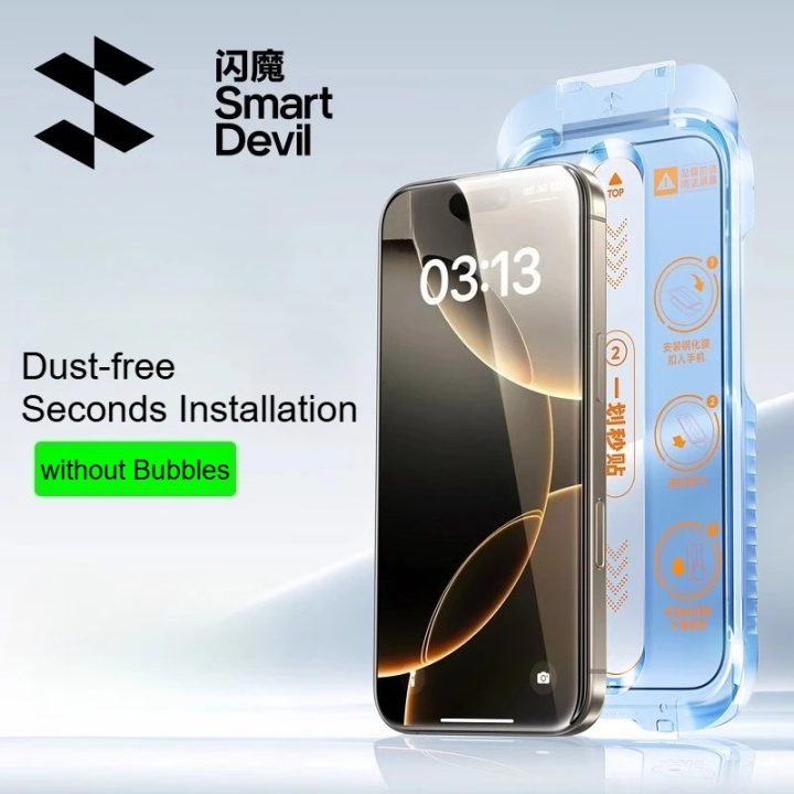 (Spicy Rabbit Head) SmartDevil Dust-free Temperd Glass for iPhone 17 Pro 17 Air 16 Pro Max 15 14 ...