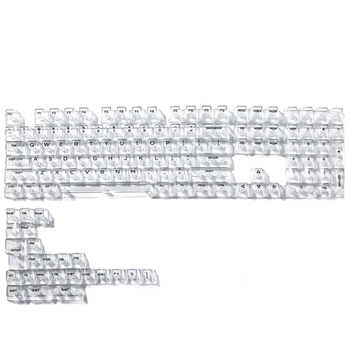 Clear Translucent Keycaps Set Original Height Side/Top Print for Gaming ...