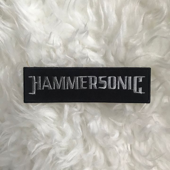Patch Bordir Emlem bordir Hammersonic Text Grey Aksesoris Emblem Keren ...