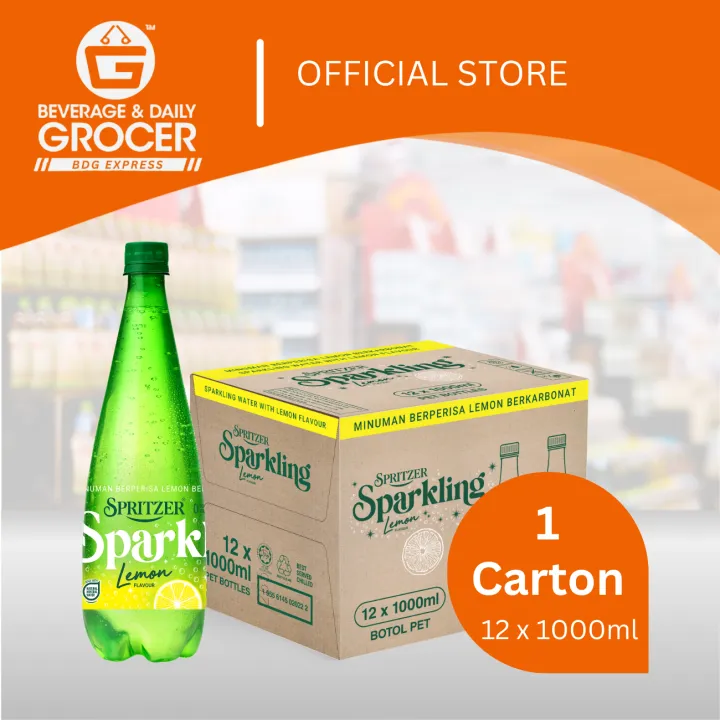 Spritzer Sparkling Mineral ‎ Water‎ Lemon‎ 12x‎1000‎ml (1 Carton) | Lazada