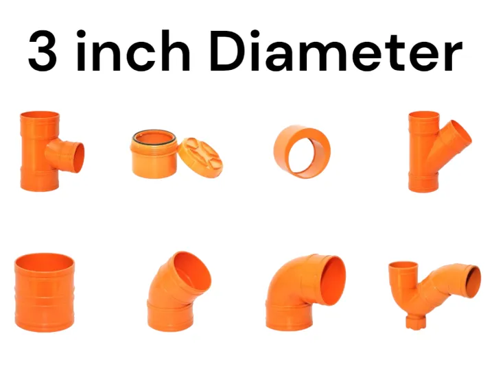 3 INCH PVC ORANGE FITTINGS | SANITARY FITTINGS | BIOPIPE S600 | ELBOW ...