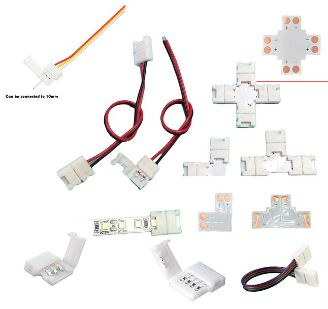 Đầu nối LED dây/ Đầu kẹp LED dây 2835 2 pin/ 2 chân 12V 8mm - 10mm ...