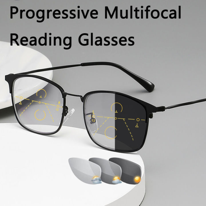 WGBFG Progressive Bifocal Multifocal Reading Glasses Ultra-light TR90 ...