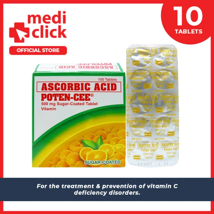 Poten-Cee (Sugar Coated) 500mg - 10 TABLETS | Lazada PH