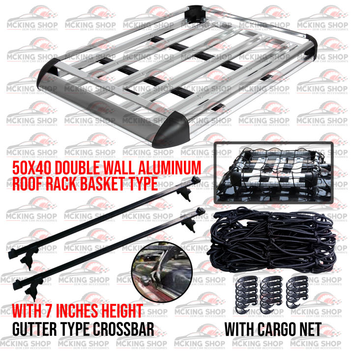 Universal Aluminum Roof Rack Carrier Basket Type 50x40 (SILVER) Bundle ...