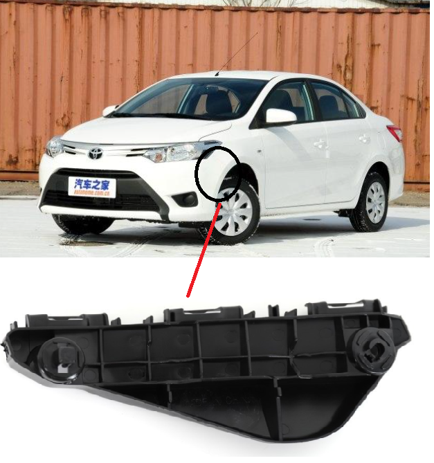 TOYOTA Vios 2013 2014 2015 2016 2017 gen 3 Front Bumper Side Bracket ...
