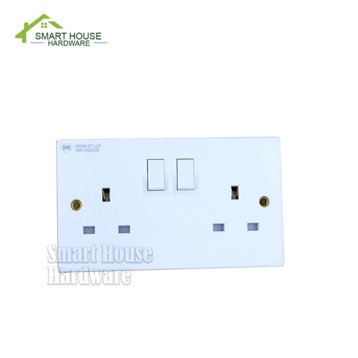 UMS 2213 Double 2G X 13A 3pin PVC Switch Socket (TWIN) | Lazada