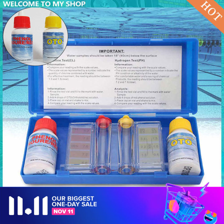 PRELOVED Swimming Pool Water Quality Test Kit OTO Test Agent pH ...