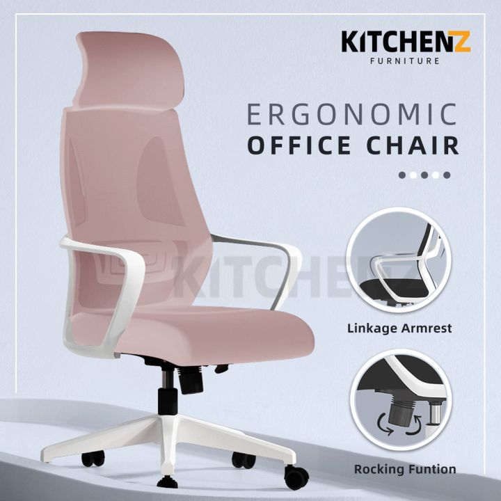 (Self-assembly) Homez High Back Mesh Office Chair with Ergonomic Design ...