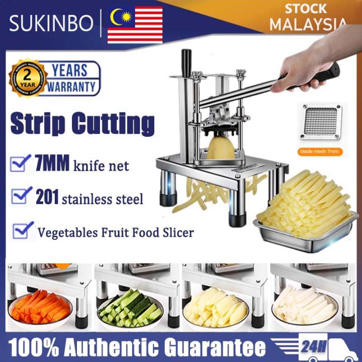 SUKINBO 7mm Stainless Steel Manual Vegetables Fruit Strip Cutter Food ...