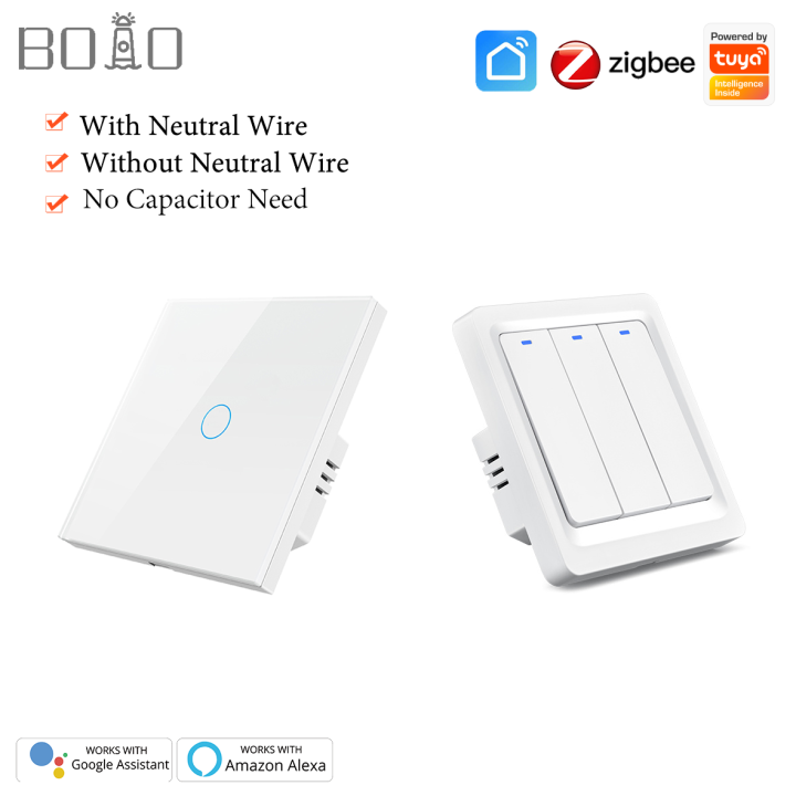 BOIO ZigBee Wall Smart Light Switch With Neutral/No Neutral ,No ...
