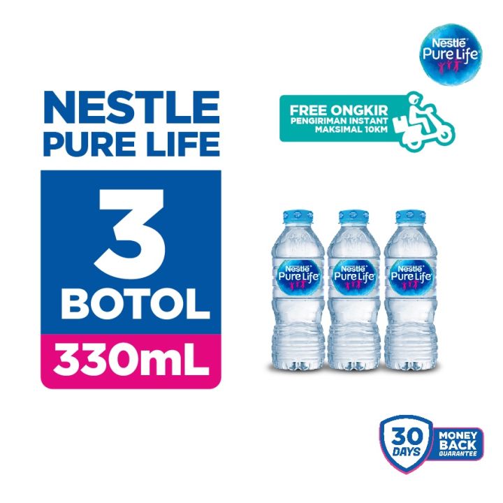 ISI 3 Nestle Pure Life 330 mL / Pure Life / Air Mineral / Air Mineral Botol | Lazada Indonesia