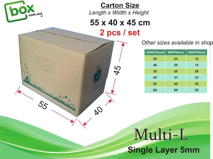 [2Pcs]Storage Box Large - Standard Duty - (55x40x45cm) ,House Moving ...