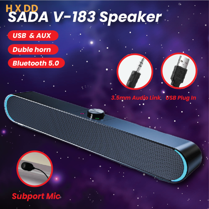 SADA V-183 Surround Sound Speaker Subwoofer USB Wired Home PC Desk Bar ...
