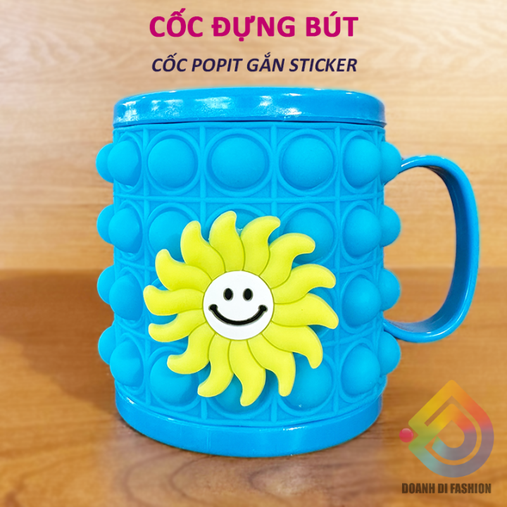 Cốc Popit gắng hình trang trí cho bé. Cốc Cắm Bút để bàn học văn phòng ...