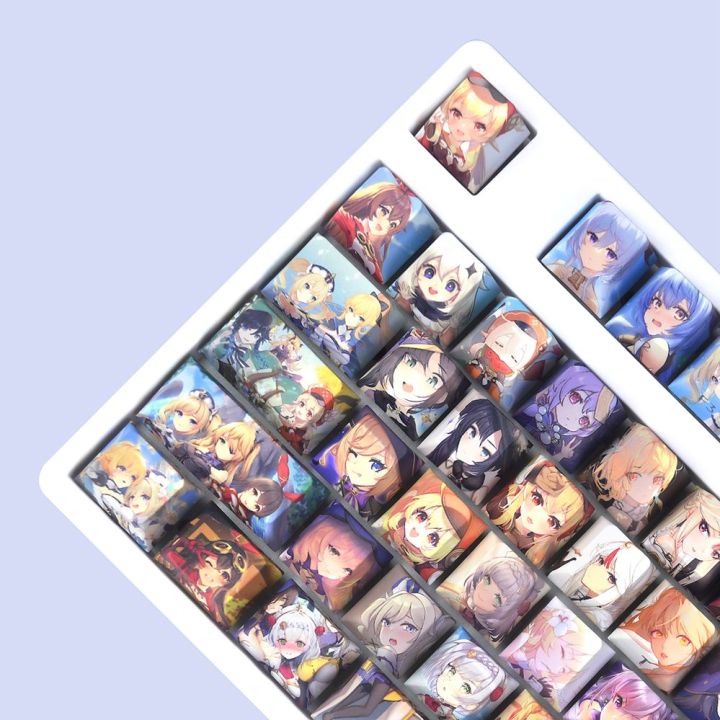 Translucency Ahegao mechanical keyboard keycaps PBT Dye sublimation MDA ...