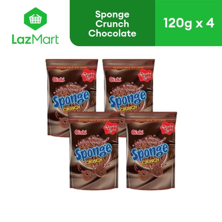 Oishi Sponge Crunch Chocolate Flavor 120G - Pack of 4 | Lazada PH