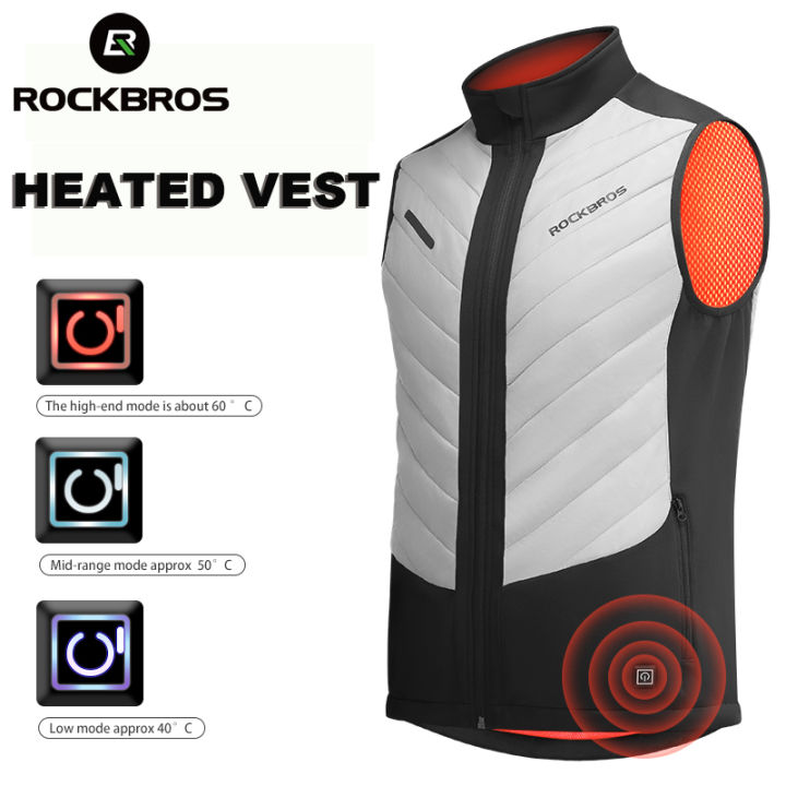 ROCKBROS Electric Heating Cycling Jacket Warm Motorcycle Riding Vest ...