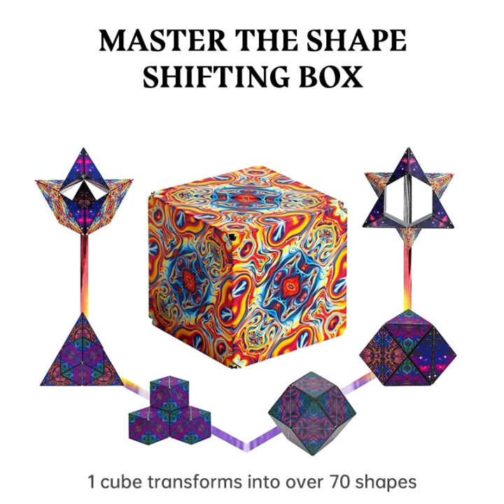 Wonderful Toys 3D Magic Cube Shape Shifting Box Magnetic Fidget Cube ...