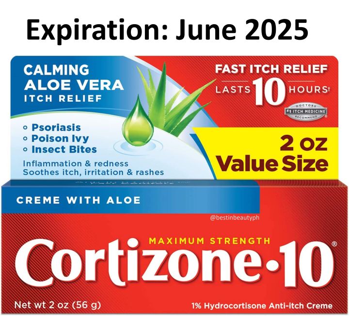 Cortizone 10 Anti-Itch Cream With Aloe 56g, Psoriasis, Eczema, insect ...