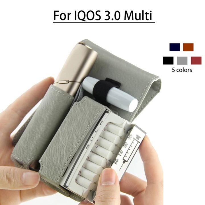 Storage Leather Pouch Bag For IQOS 3 Multi Fine Texture Protective Carrying Case Holder Skin For ...