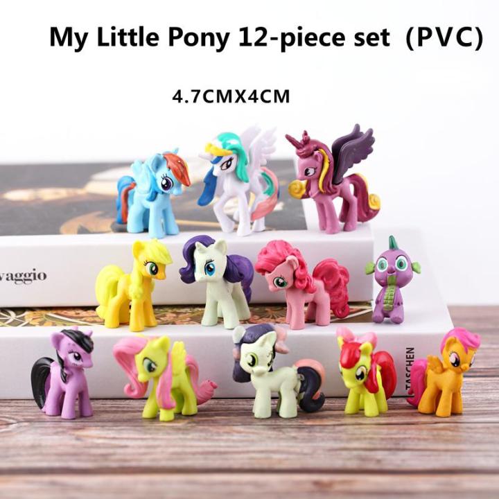 Set of 12 Pcs My Little Pony Cake Toppers PVC Action Figures Kids Girl ...