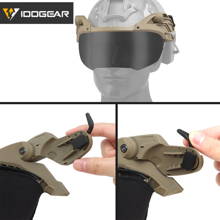 IDOGEAR Tactical Goggles PC Lenses Adjustable Military Helmet Goggles ...