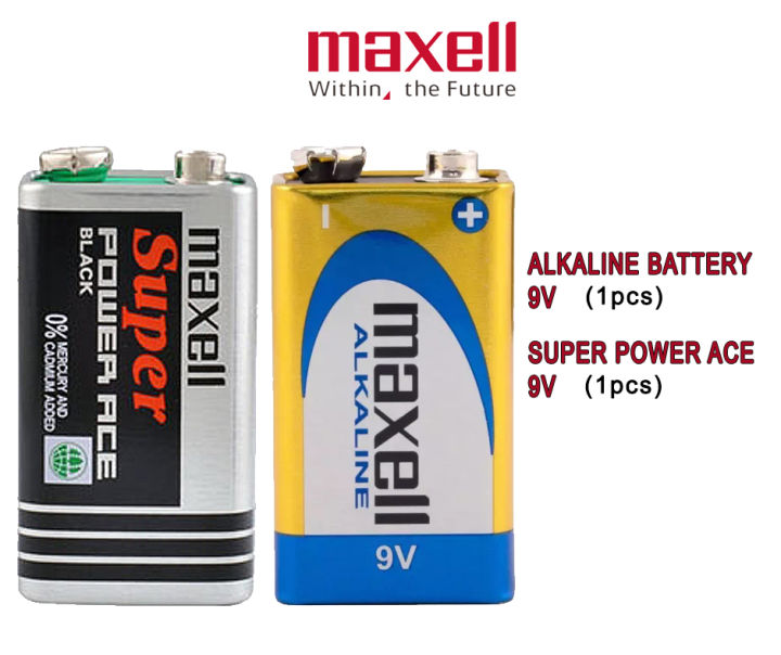 (1pcs) Maxell Super Ace 9V Battery/Maxell Alkaline 9V Battery-Suitable ...