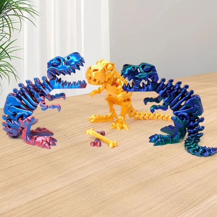 PENGY Crystal 3D Printed Crystal Dinosaur Rotatable Big Mouth 3D ...