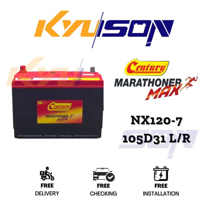 NX120-7 105D31L 105D31R Century Marathoner Max Car Battery Bateri ...