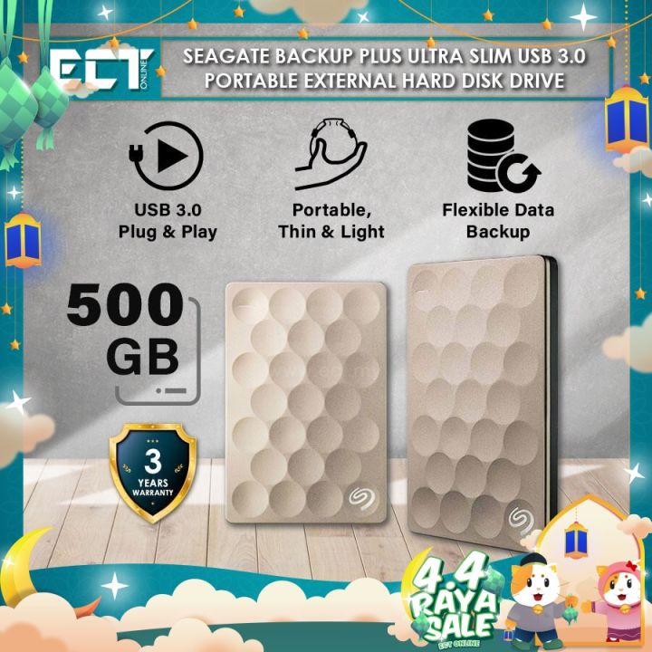 Seagate Backup Plus Ultra Slim 500GB 1TB 2TB USB 3.0 Portable External ...