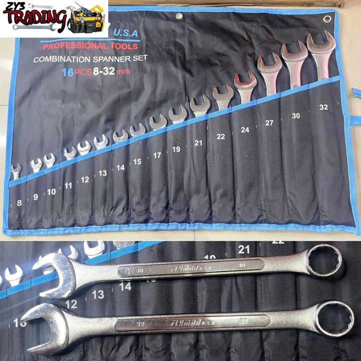 Flyman 16pcs Combination Wrench Set 8-32mm | Lazada PH
