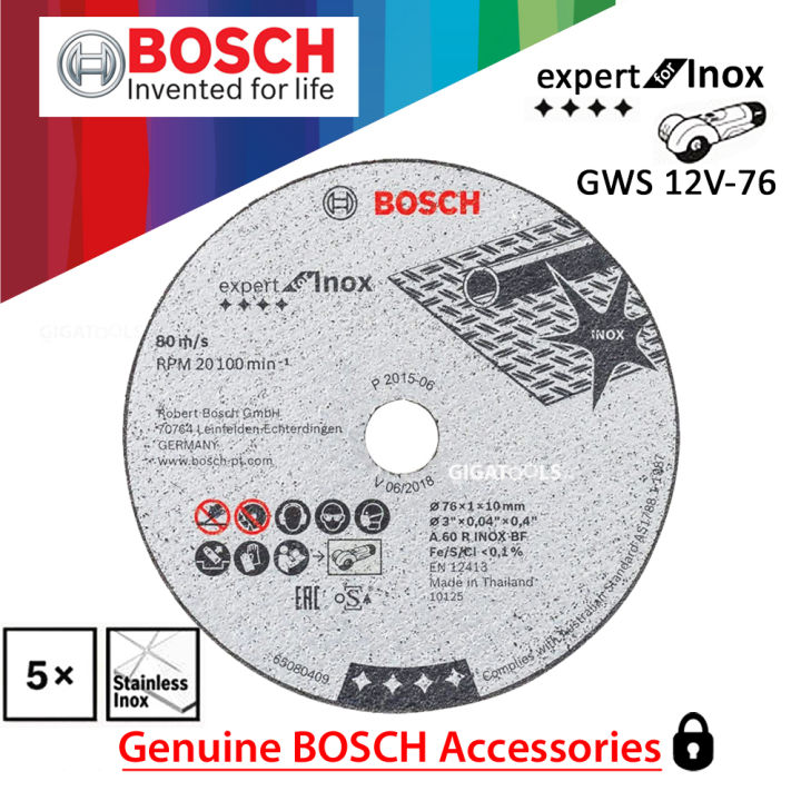 New Bosch 3-inch ( 76mm ) 5pcs. per pack Cutting Disc for Inox Set for ...