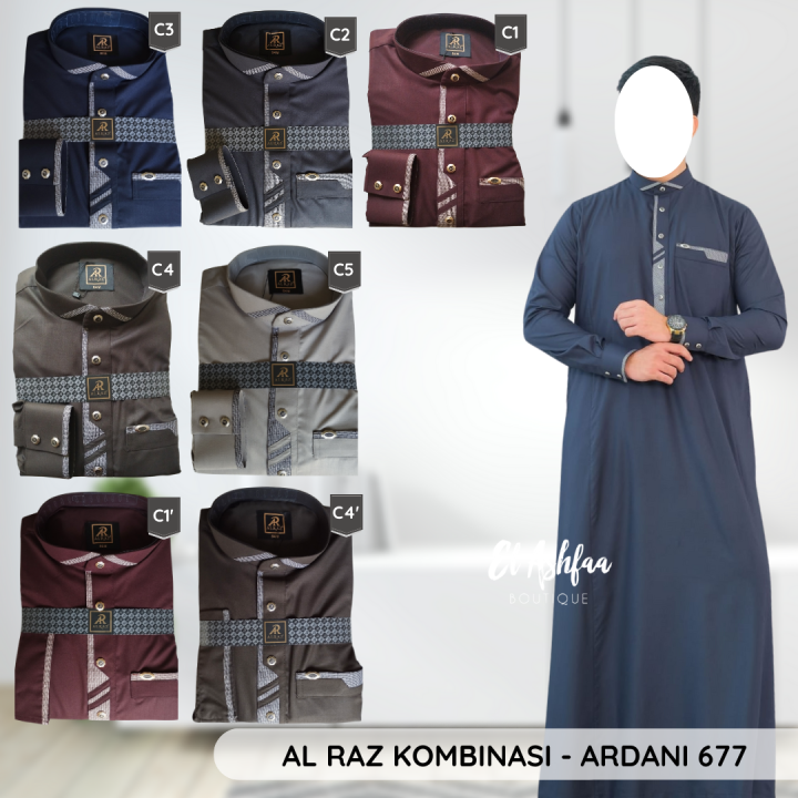 Jubah Saudi | Gamis Pria | Al Raz Kombinasi Warna Ardani - El Ashfaa ...