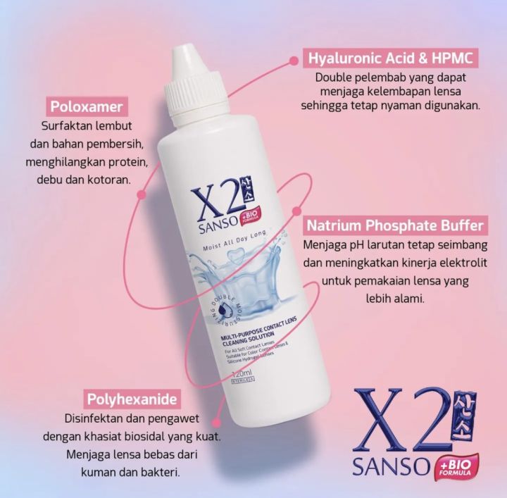 Cairan Softlens / Soflens / Softlen X2 Sanso Bio Moist Double ...