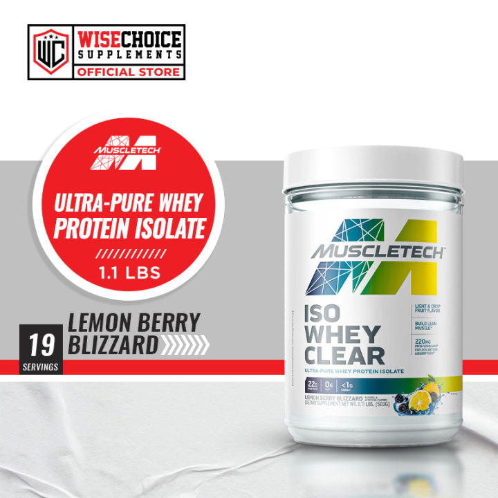 MUSCLETECH ISO WHEY CLEAR 1.1 LBS LEMON BERRY BLIZZARD FLAVOR | Lazada PH