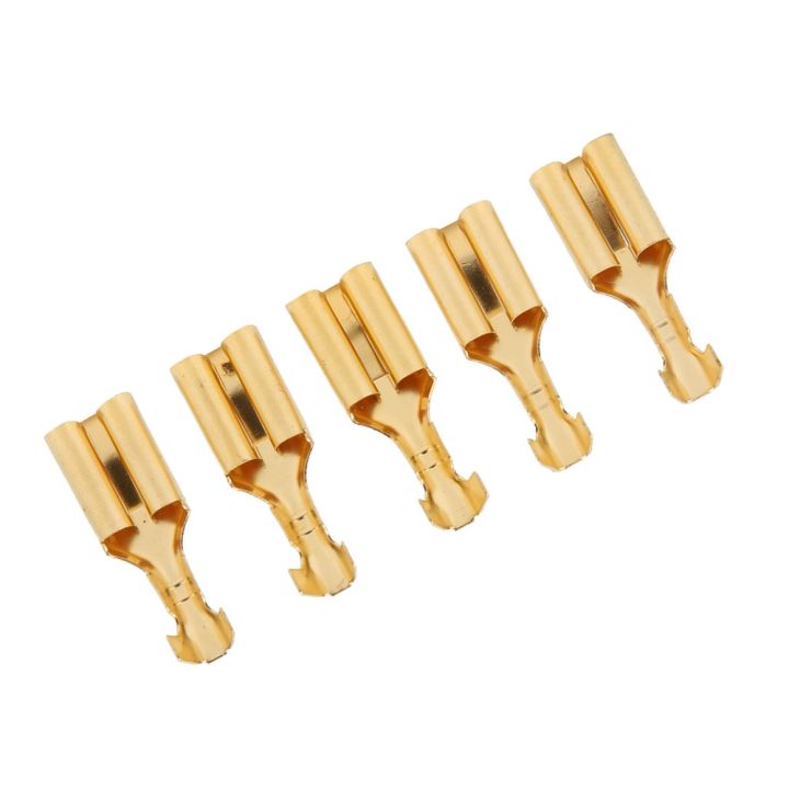 FTION 100PCS 7.8mm Size Female Spade Connector Brass Material Golden ...